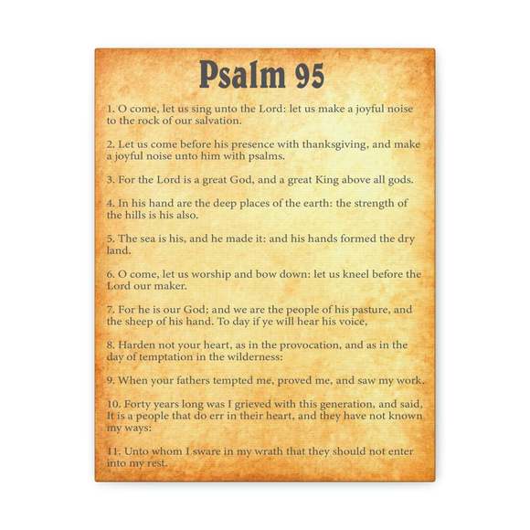 Express Your Love Gifts | Art | Scripture Sign Psalm 95 Chapter Gold Bible Canvas Christian Wall ...